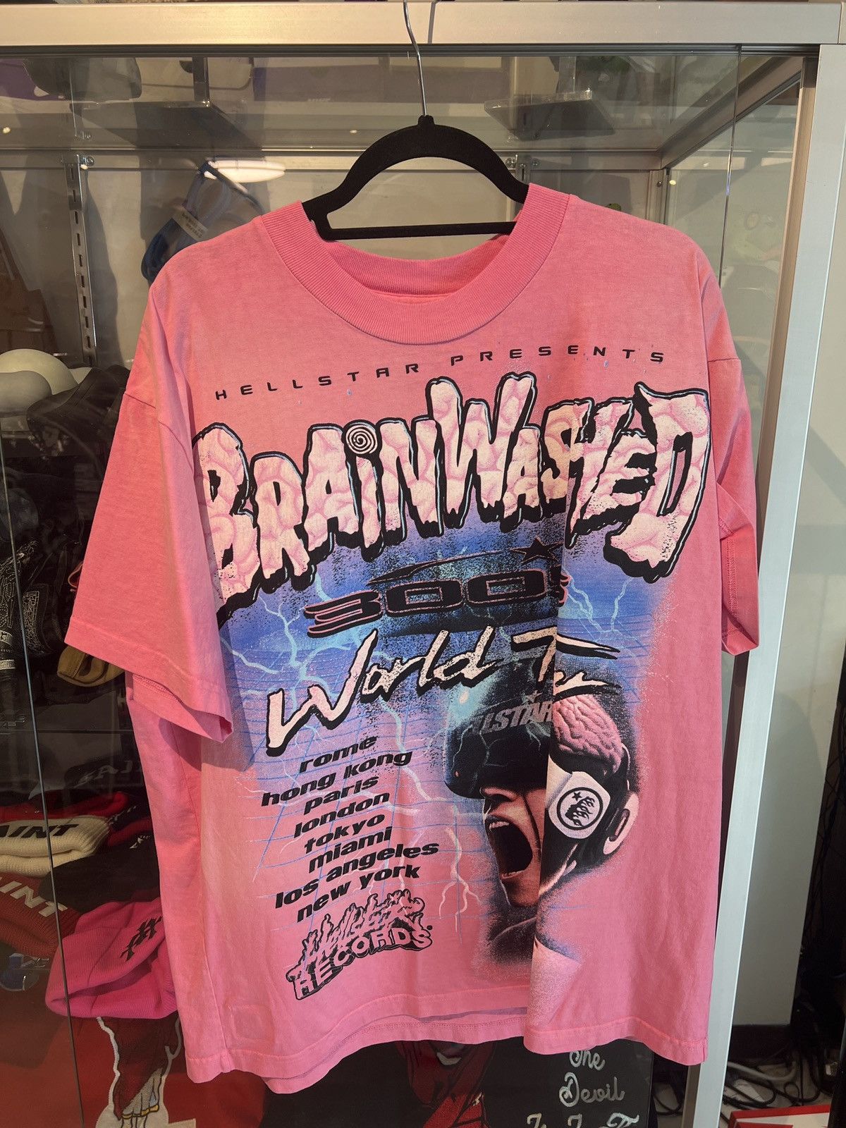 HELLSTAR Hellstar Brainwashed World Tour Shirt Pink | Grailed