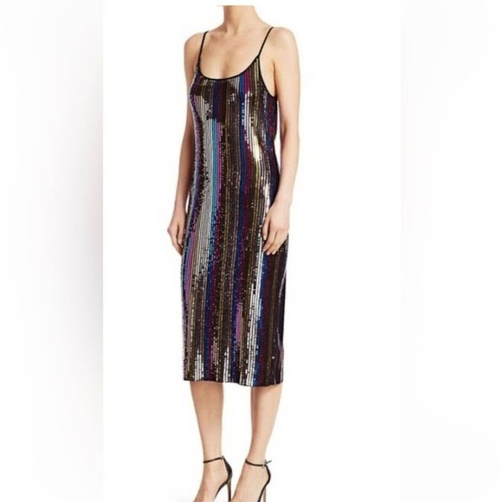 Tanya Taylor Tanya Taylor Venus slip dress in sequin striped Medium ...