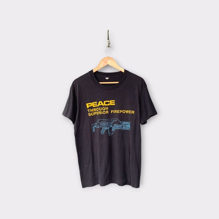 Vintage 1980’s Peace Through Superior Firepower | Grailed Vintage 1980’s Peace Through Superior Firepower | Grailed