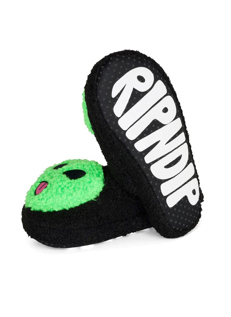 Rip N Dip LORD ALIEN PLUSH FACE HOUSE SLIPPERS - BLACK | Grailed