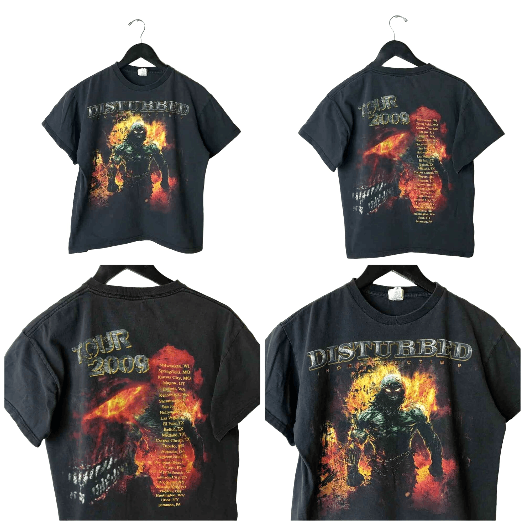 Delta 2009 Vintage Disturbed Indestructible Tour T Shirt 00s Adult ...