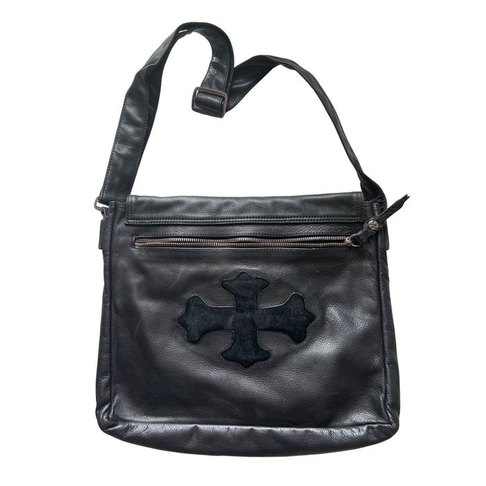 Soffer Ari Soffer Ari Black Leather Messenger Saddle bag Crossbody Trav ...