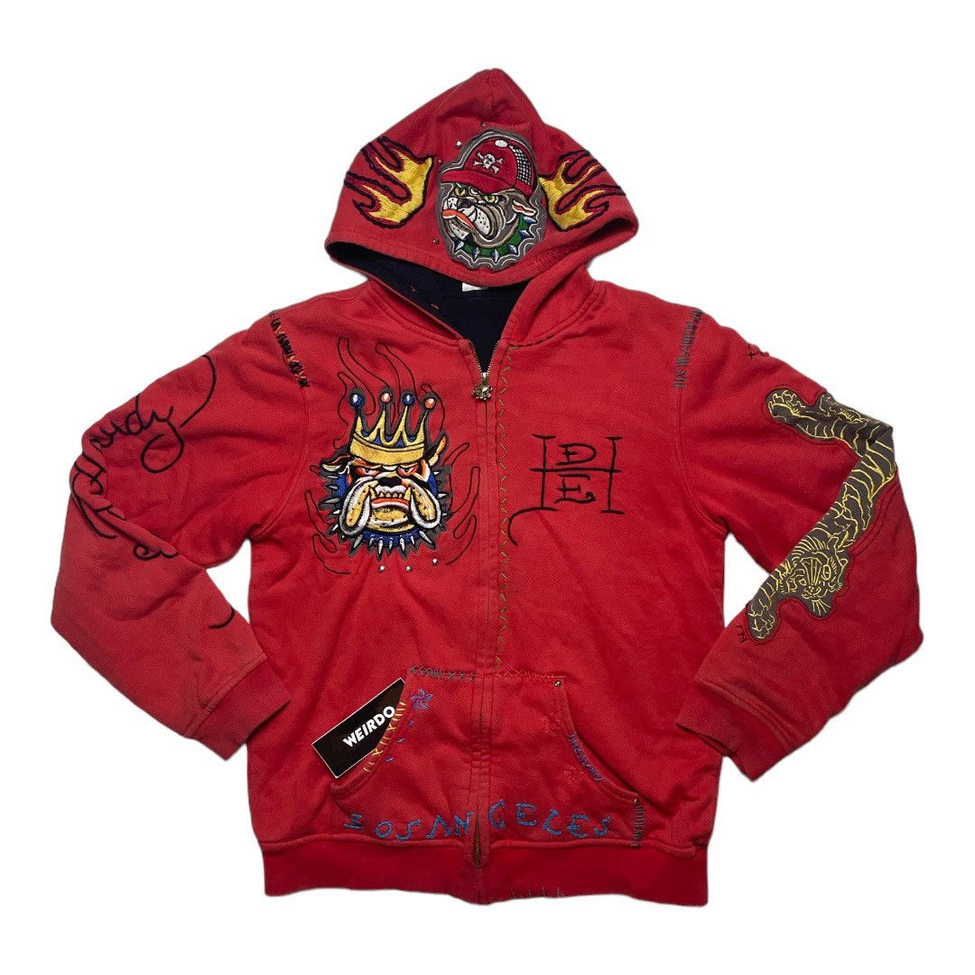 Ed Hardy Y2K Ed Hardy Red Hoodies | Grailed