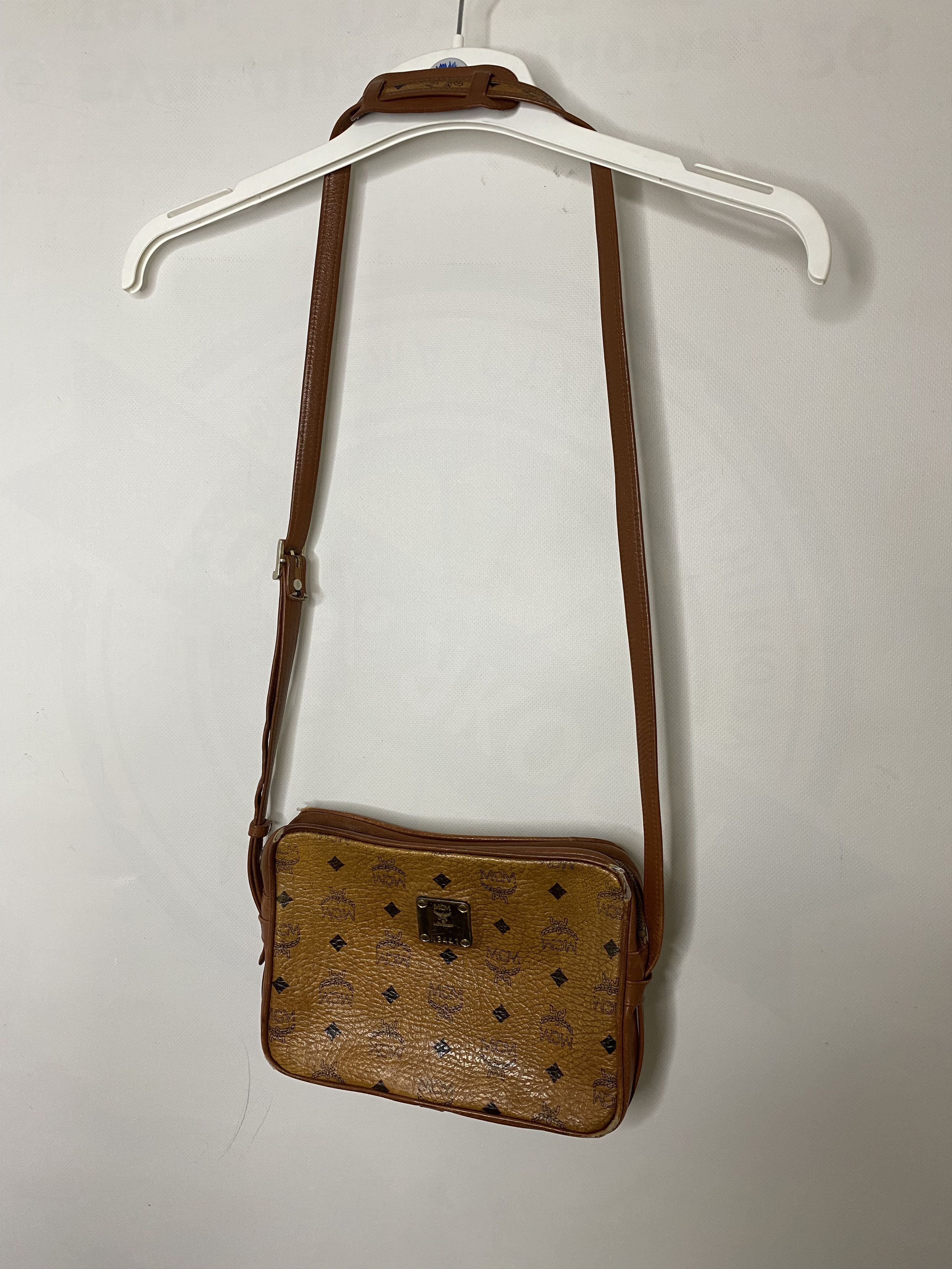 MCM × Vintage MCM MUNCHEN MONOGRAM VINTAGE BROWN CROSSBODY BAG HANDMADE ...