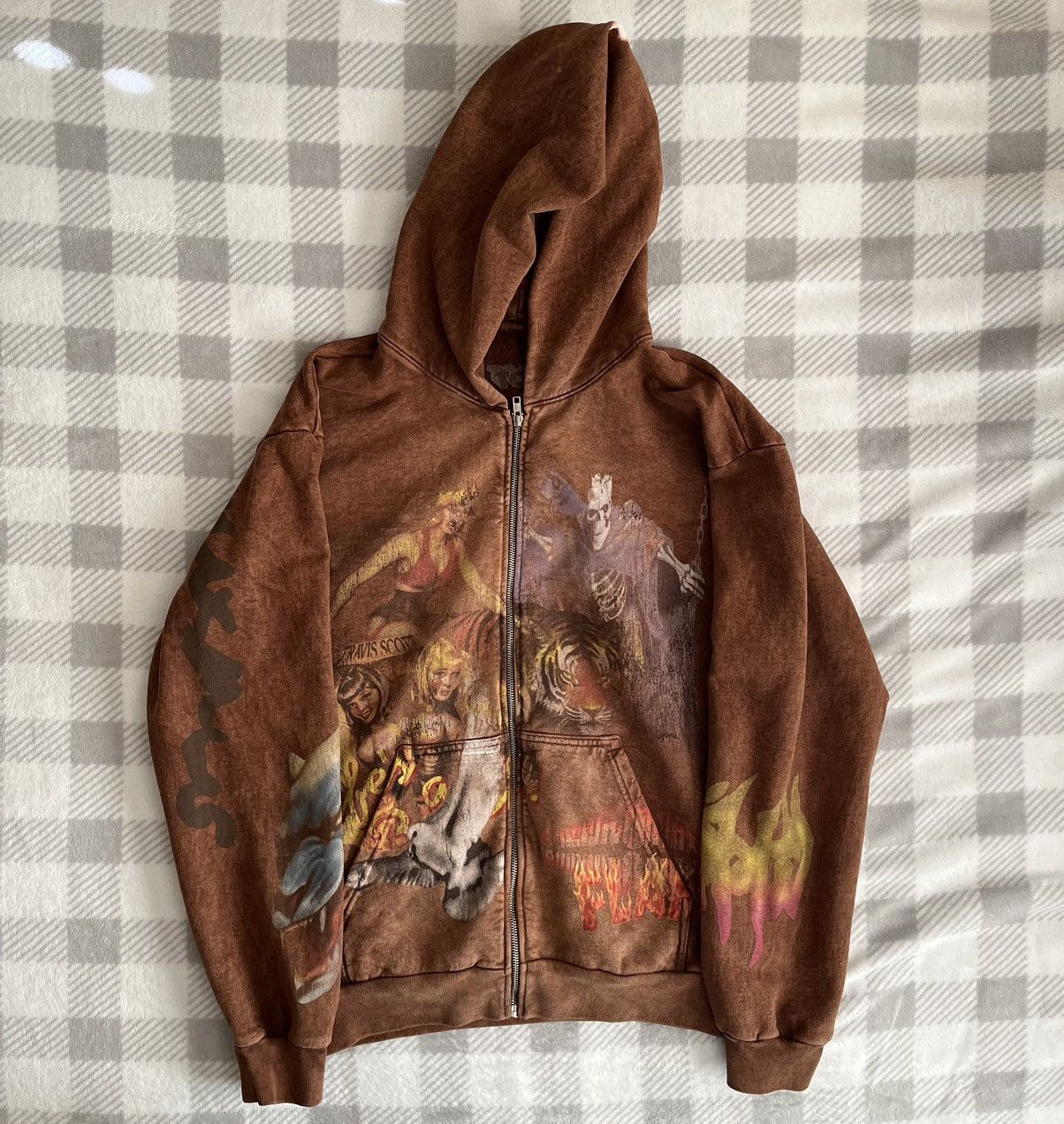 Travis Scott Utopia Tour Merch Brown Zip Up | Grailed