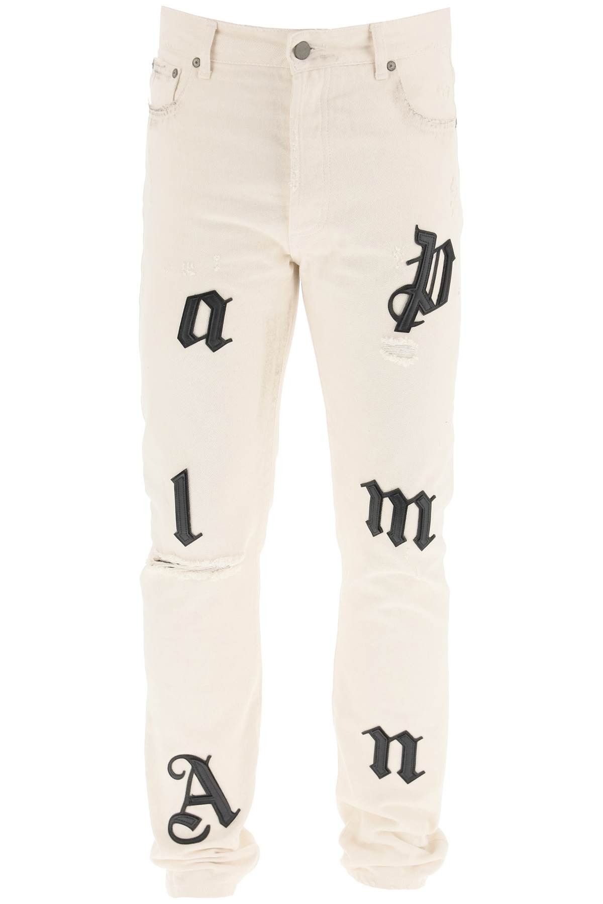 Palm Angels Palm angels lettering patch denim jeans | Grailed