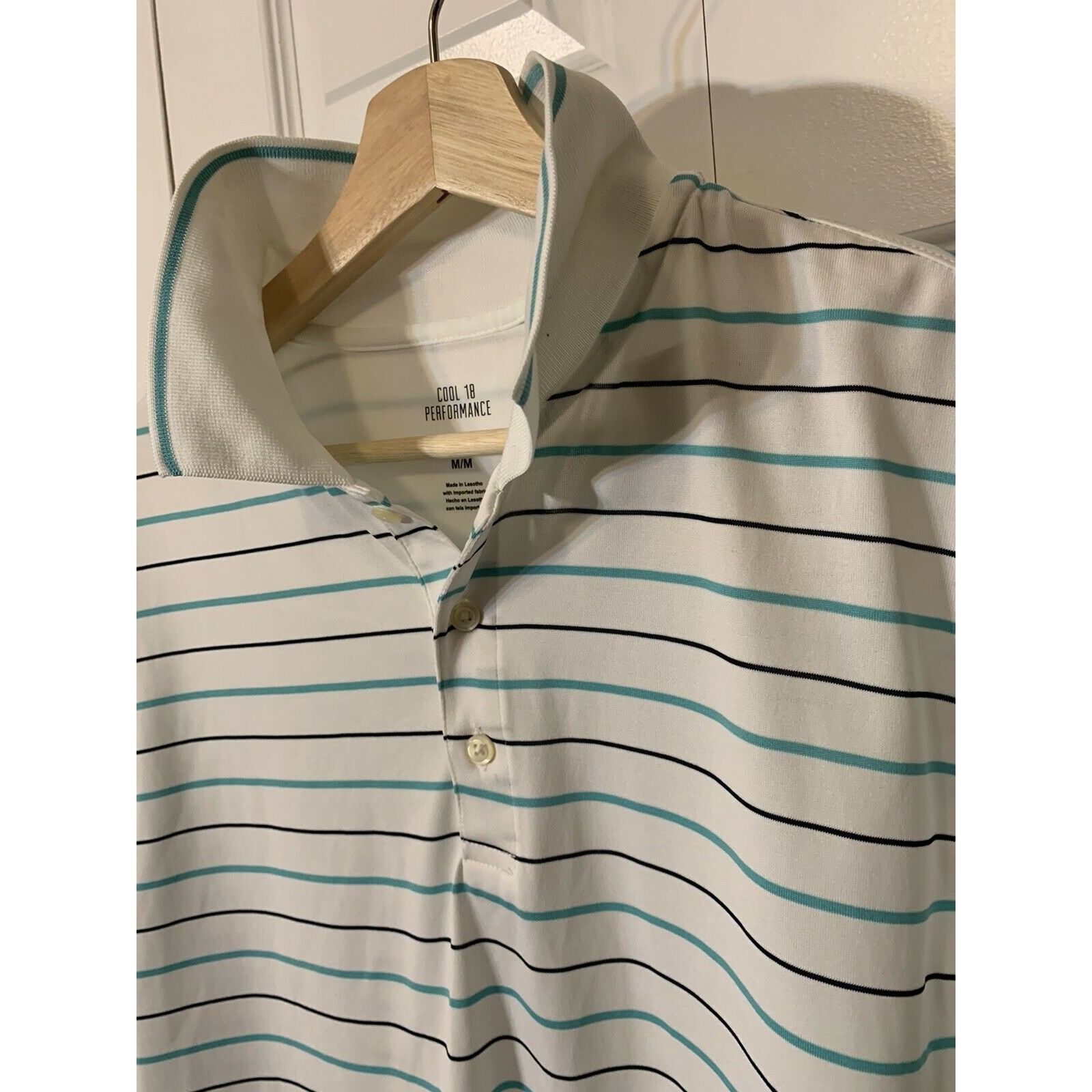 Haggar Cool 18 Performance Haggar Short Sleeve Polo Shirt Sz M Whit ...