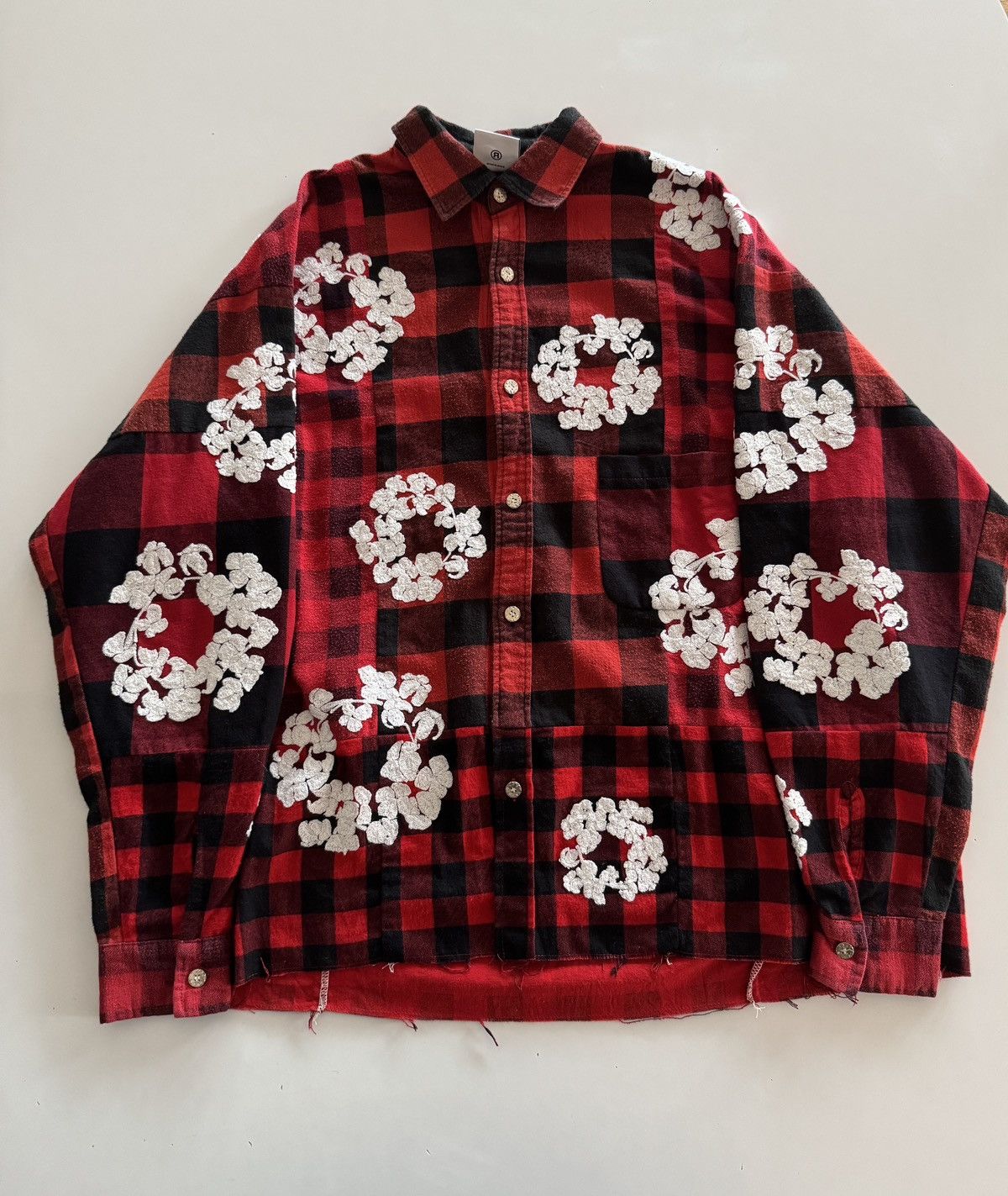 Japanese Brand *RARE* READYMADE JAPAN DENIM TEARS FLANNEL SHIRT | Grailed