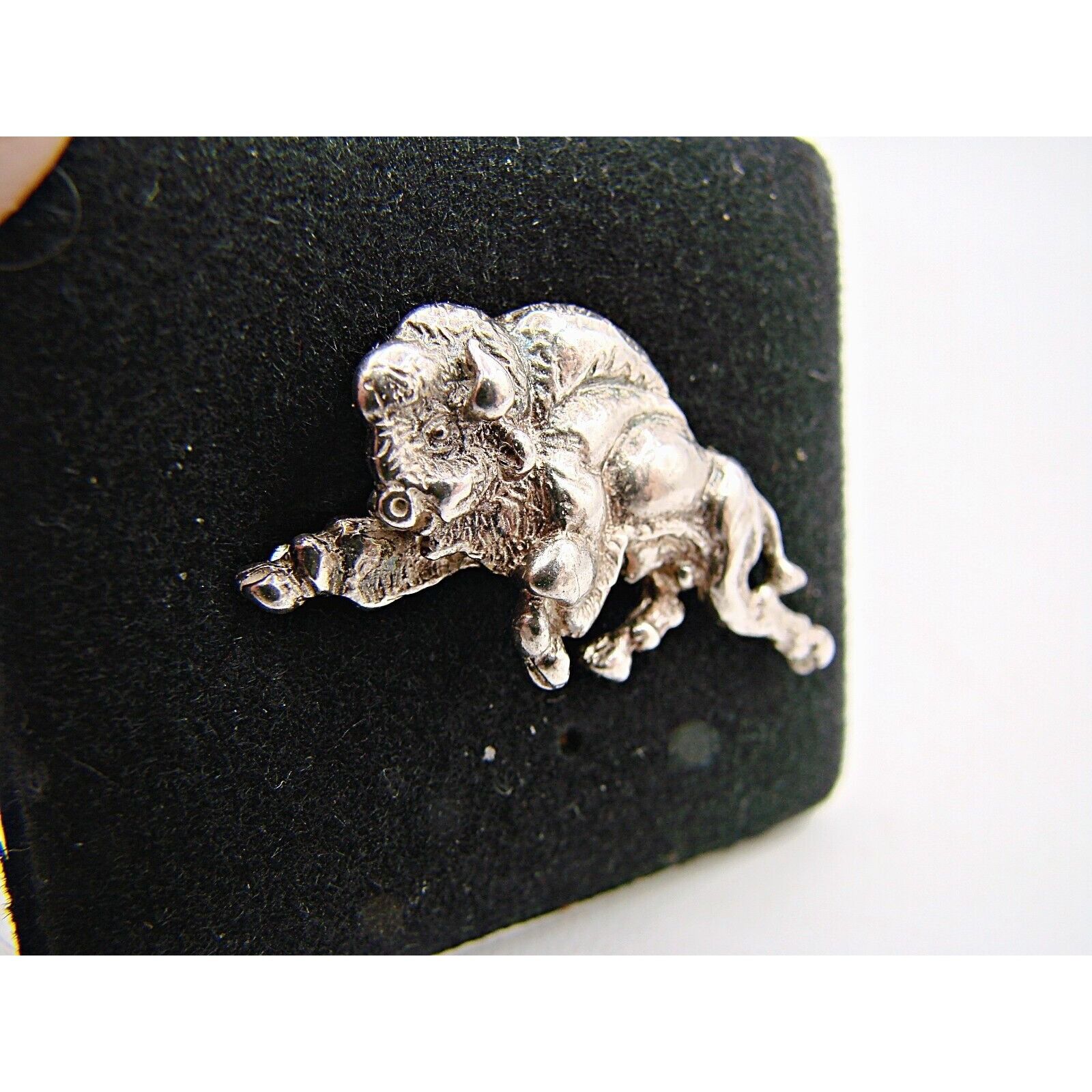 Vintage Handcrafted USA Bison Buffalo Sterling Silver Pin Brooch Hat ...