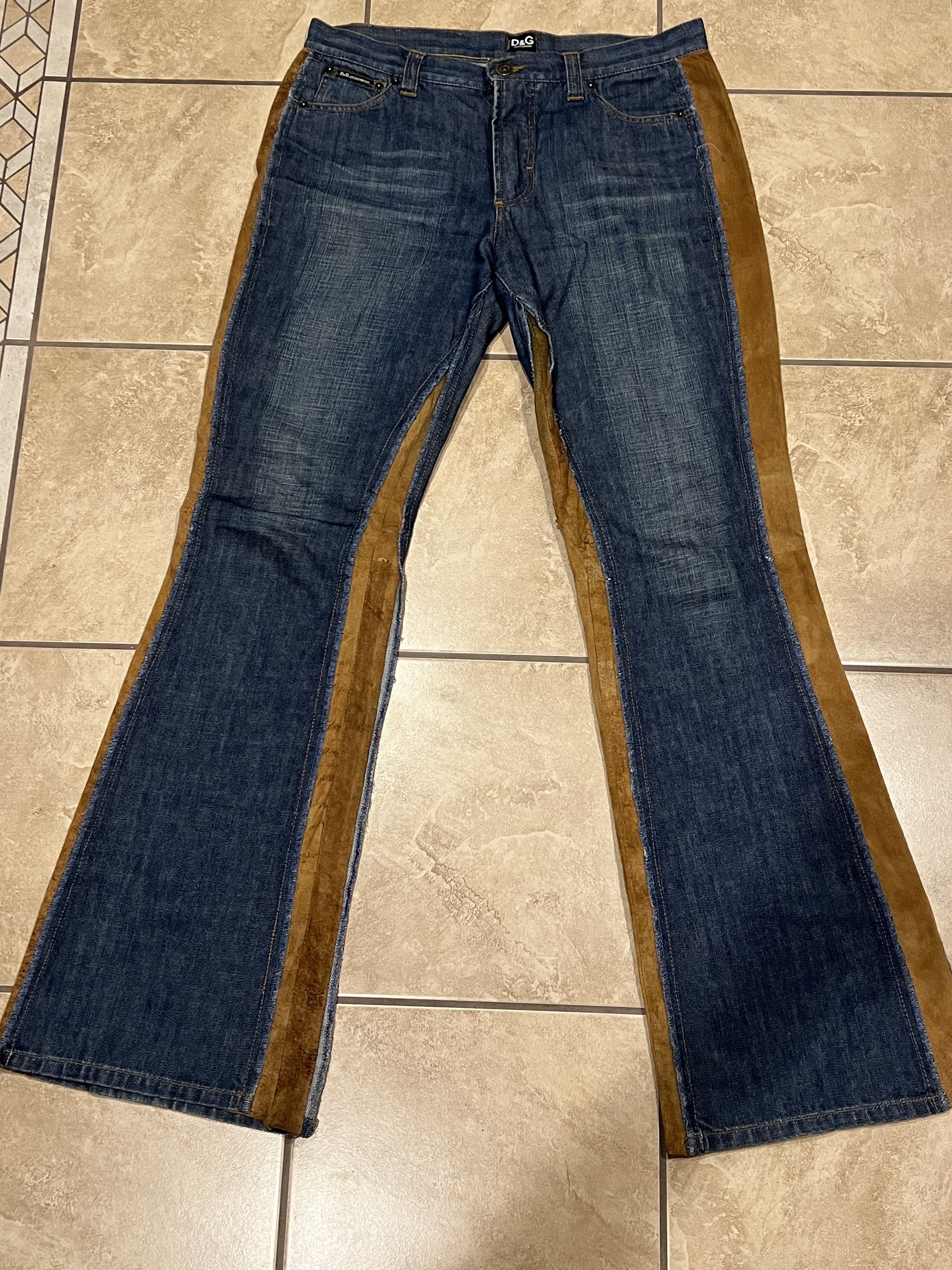 Dolce & Gabbana Dolce & Gabbana Flared Suede Denim | Grailed