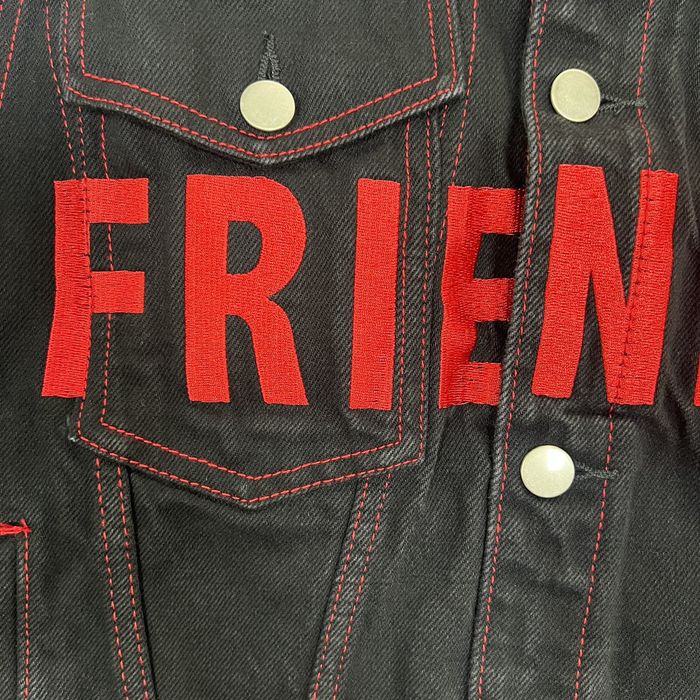 Vlone Vlone Friends Denim Jacket (Red) | Grailed