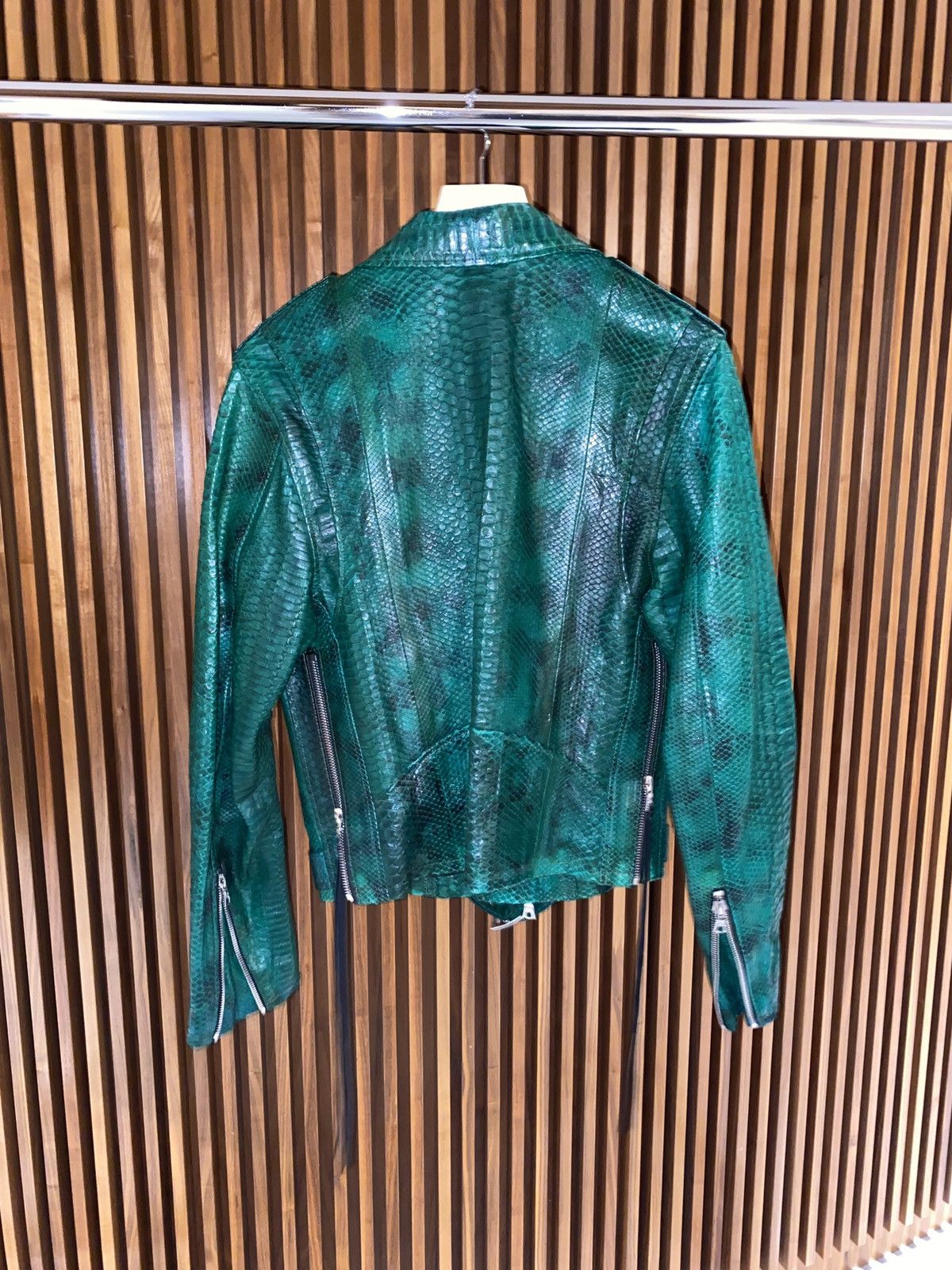Amiri Rare Green Python Leather Jacket | Grailed