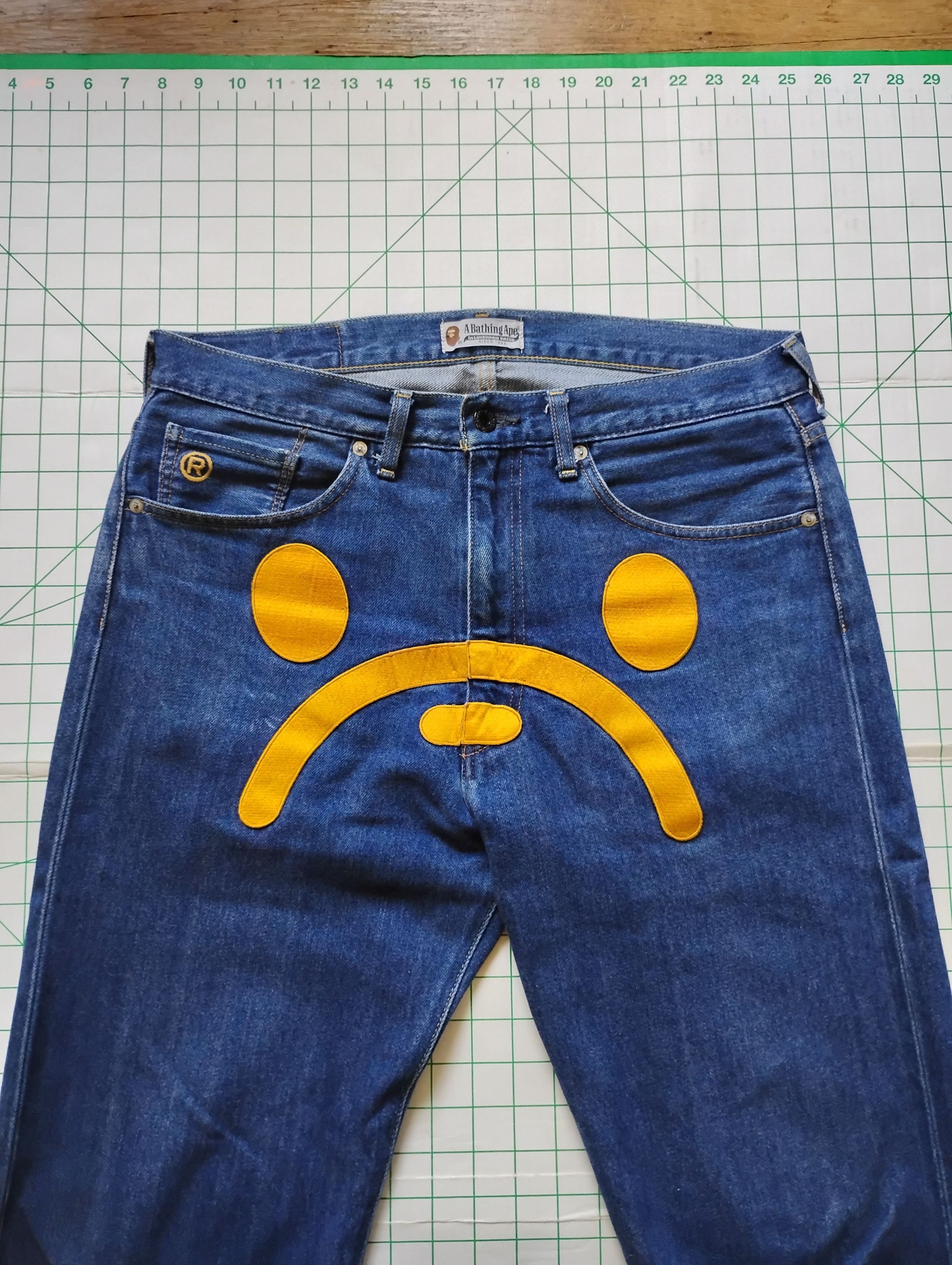 Bape Baby Milo Face Embroidered Jeans | Grailed