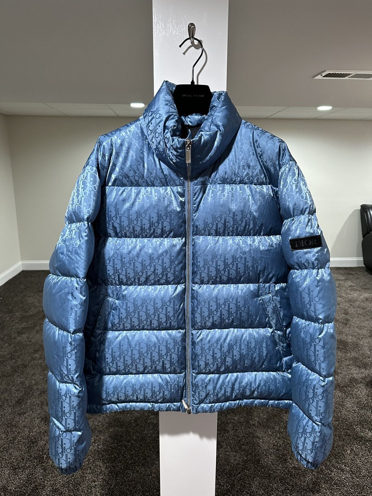 Dior × Kim Jones Dior x Kim Jones Blue Oblique Monogram Down Puffer ...