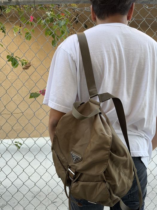 Prada Prada Milano Golden Brown Nylon Backpack | Grailed