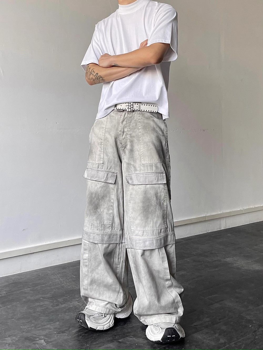 Distressed Denim × Japanese Brand × Streetwear Dirty Ash Wash Multi ...