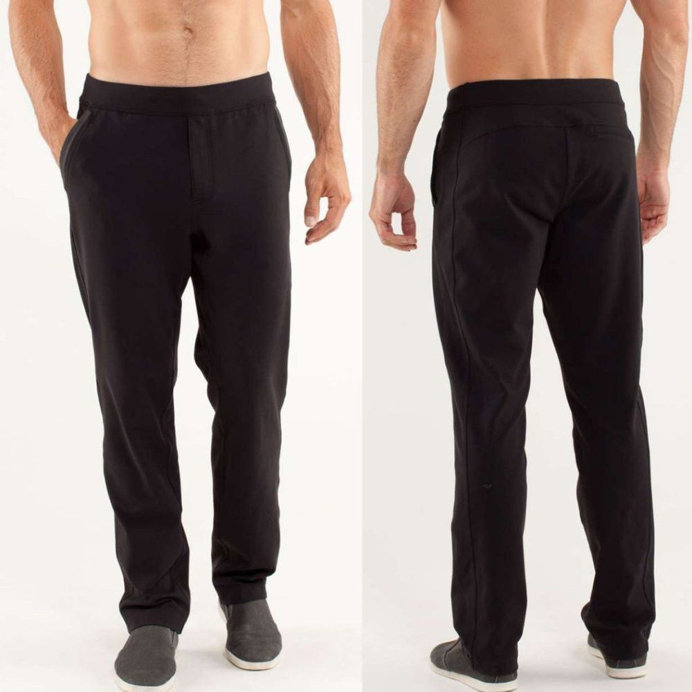 Lululemon Lululemon Black Luon Slim Leg Trainer Pants Zipper Pockets ...