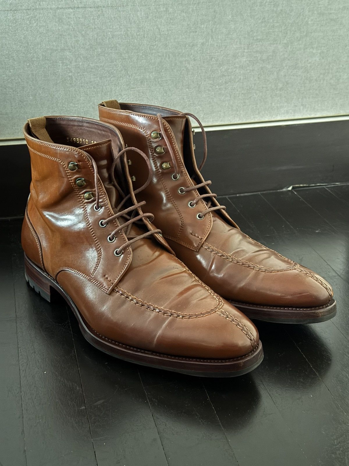 Carmina UK10 Bourbon Horween Shell Cordovan Handsewn Split Toe Boots | Grailed