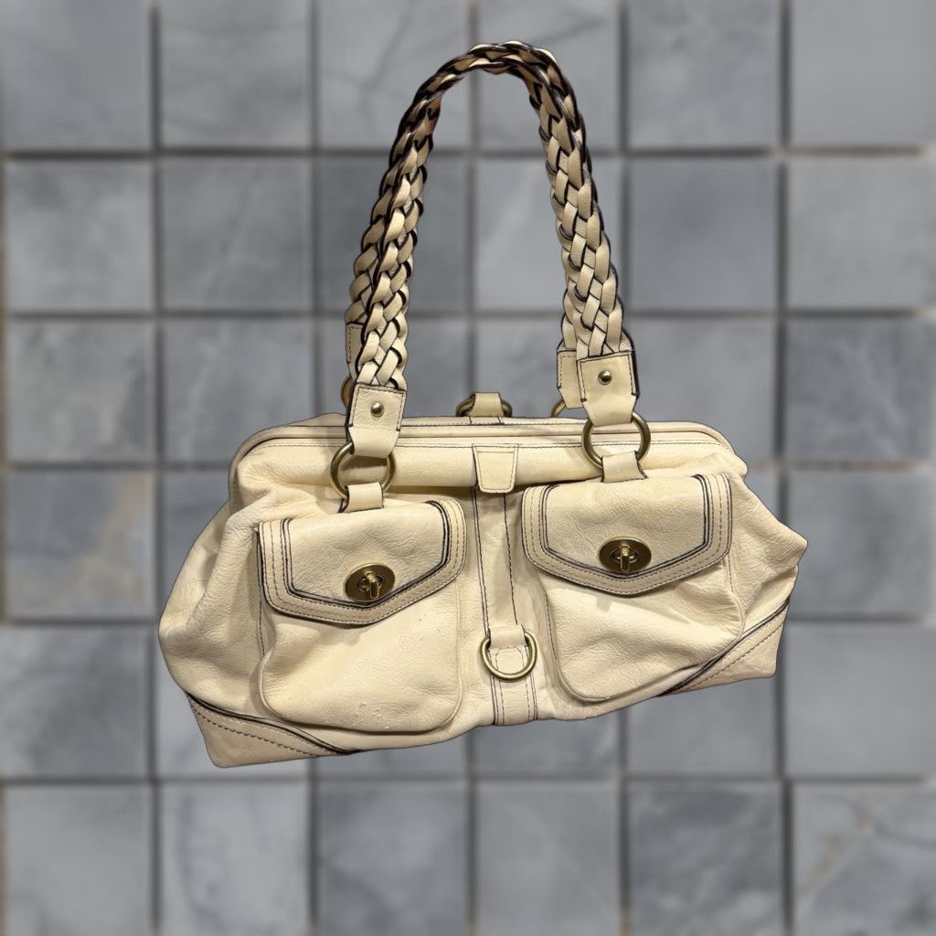 Coach VINTAGE Coach Daphne Legacy Doctors Satchel Cream Large Leather ...