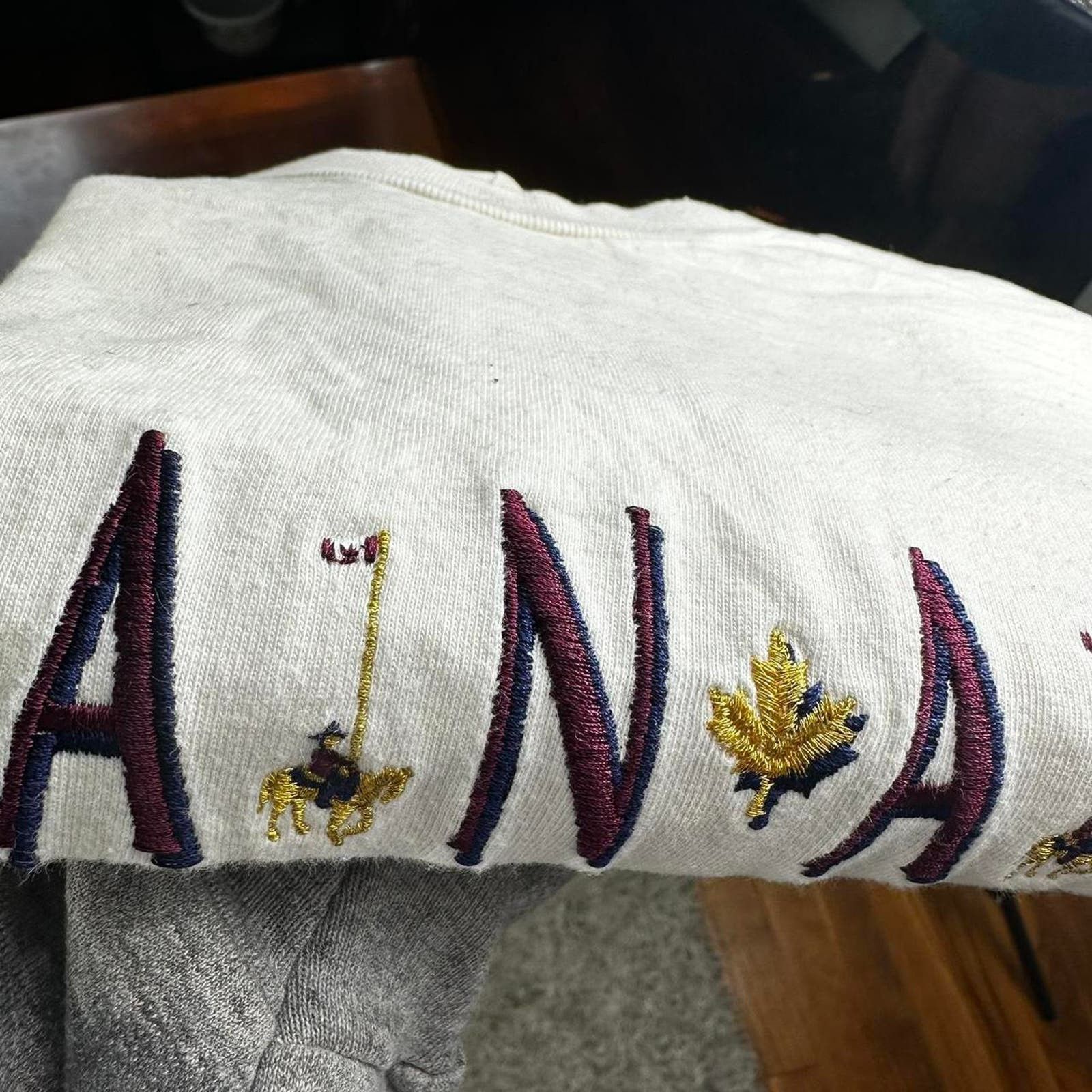 Vintage single stitch canada gold maroon embroidered logo white tee ...