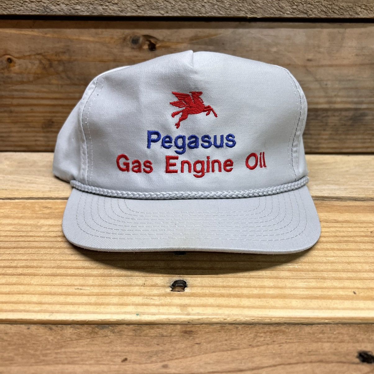 Vintage VTG Pegasus Gas Engine Oil Rope Snapback Hat Gray | Grailed
