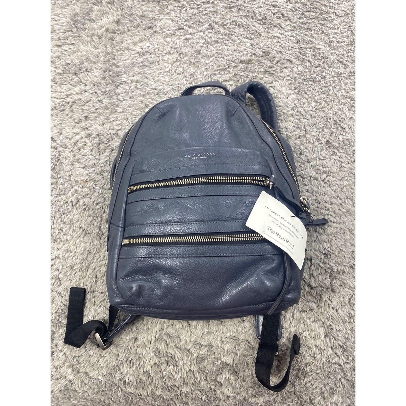 Marc Jacobs Marc Jacobs Backpack The Biker Navy Blue Leather School ...