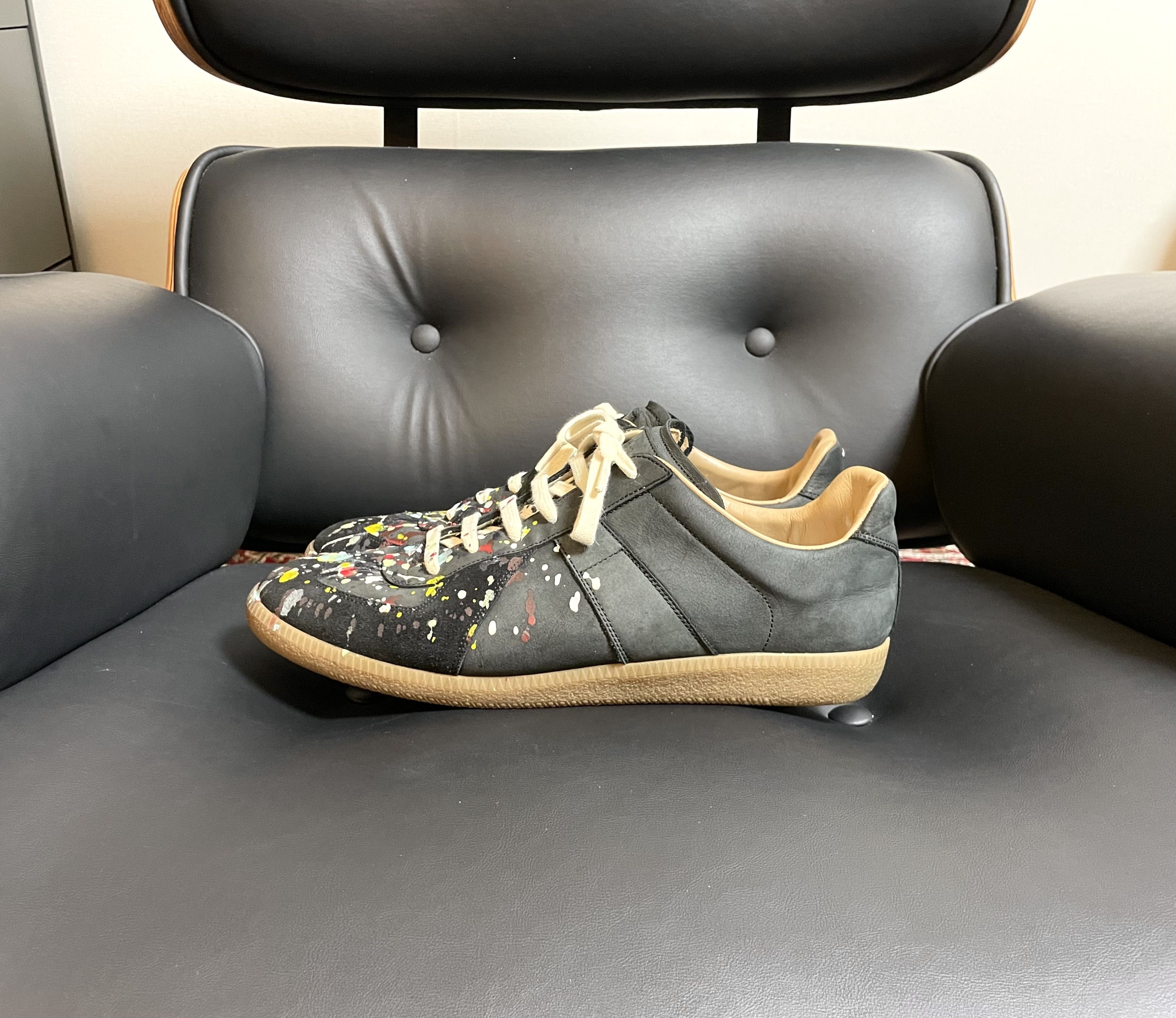 Maison Margiela Maison Margiela GAT (Paint Splatter Black) | Grailed