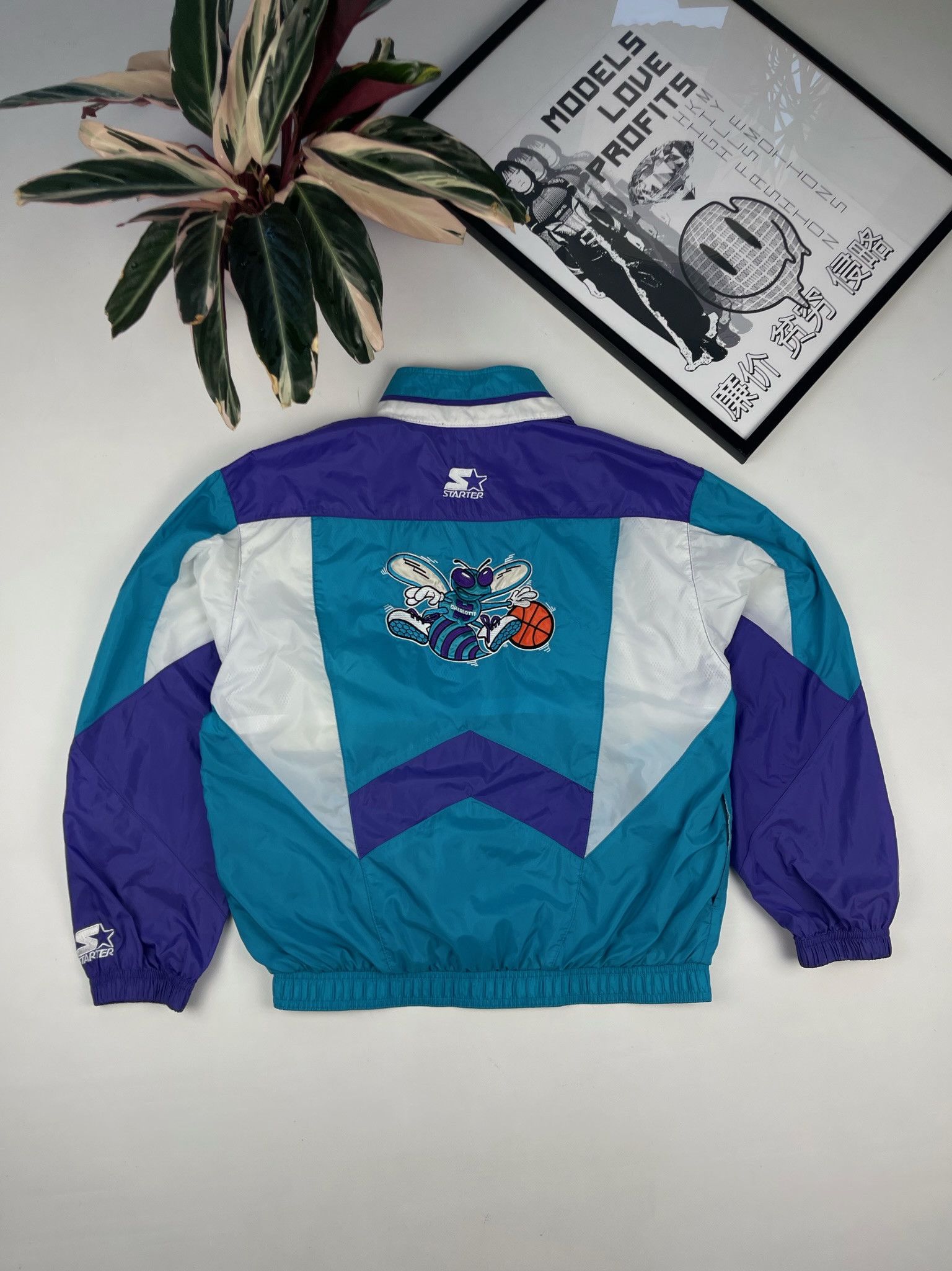 Vintage 90s Charlotte Hornets NBA Pro Player Puffer Jacket L R12 | Grailed