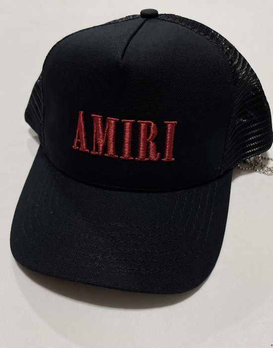 Amiri Amiri Red Words Black Cap | Grailed