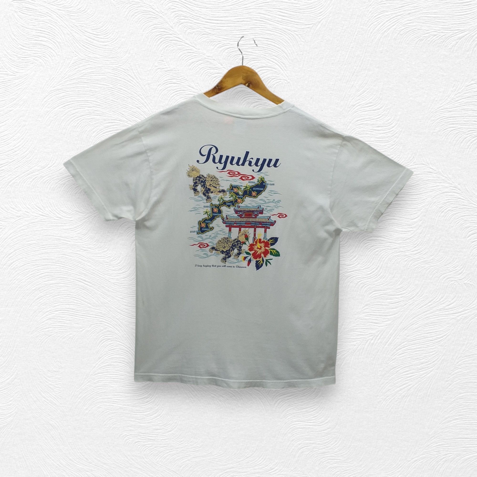 Japanese Brand Vintage Ryukyu Sukajan Embroided Large TShirt -E129 ...
