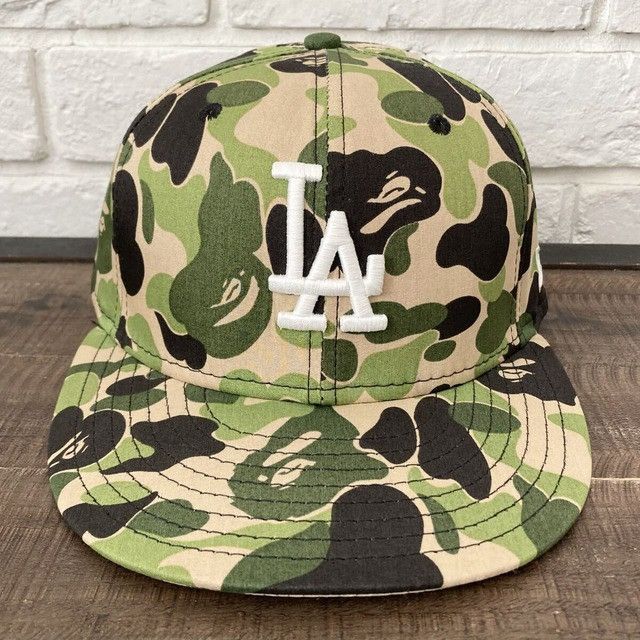 Bape BAPE × LA Dodgers × NEW ERA Cap ABC CAMO Green★ | Grailed