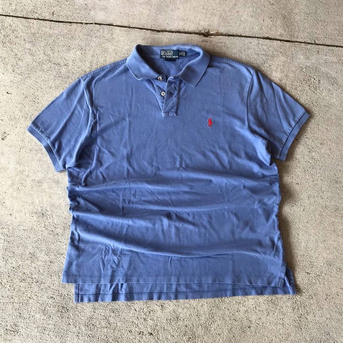 Polo Ralph Lauren Vintage 90's Polo Ralph Lauren Blue Polo Shirt | Grailed