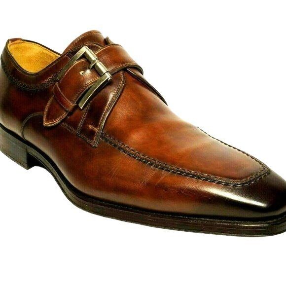 Magnanni Magnanni "Mauricio" Mens 8 Antiqued Brown Leather Monk Strap ...