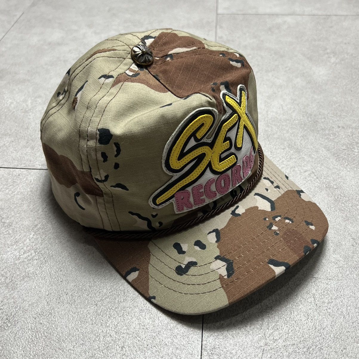Chrome Hearts Chrome hearts Sex Records Leather Camo Cap Hat | Grailed