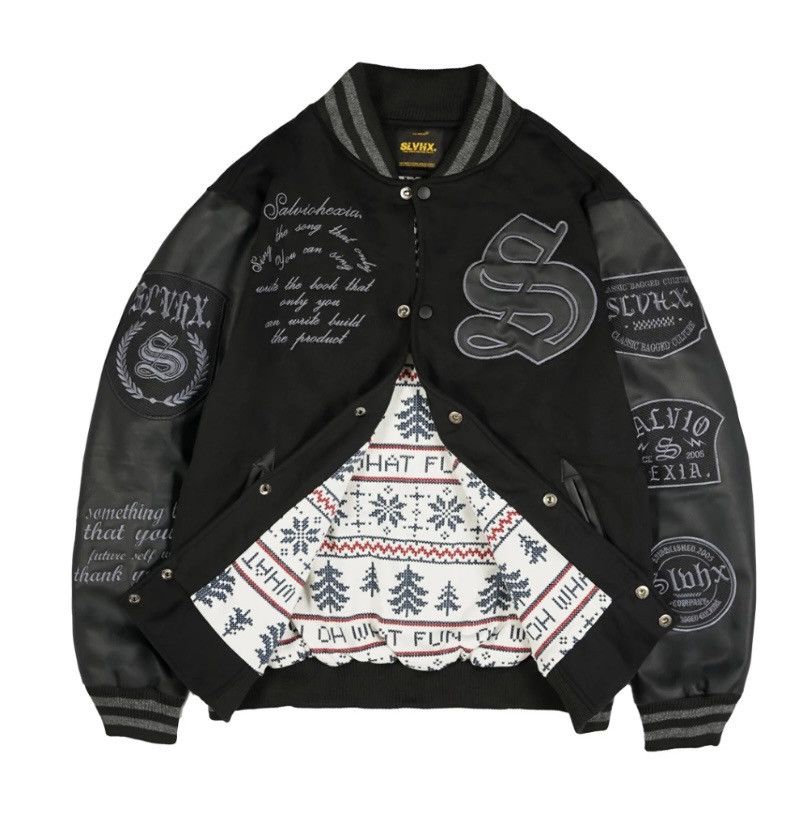Varsity Jacket varsity black my pride varsity leather jacket | Grailed
