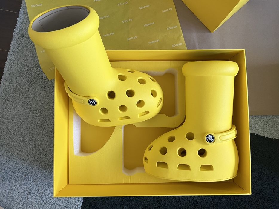 Crocs MSCHF x Crocs Big Red Boot (Yellow) | Grailed