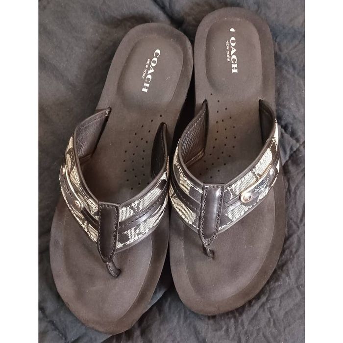 Coach Coach Sandals Women's 8 Flip Flops Classic Casual Basic Logo ...