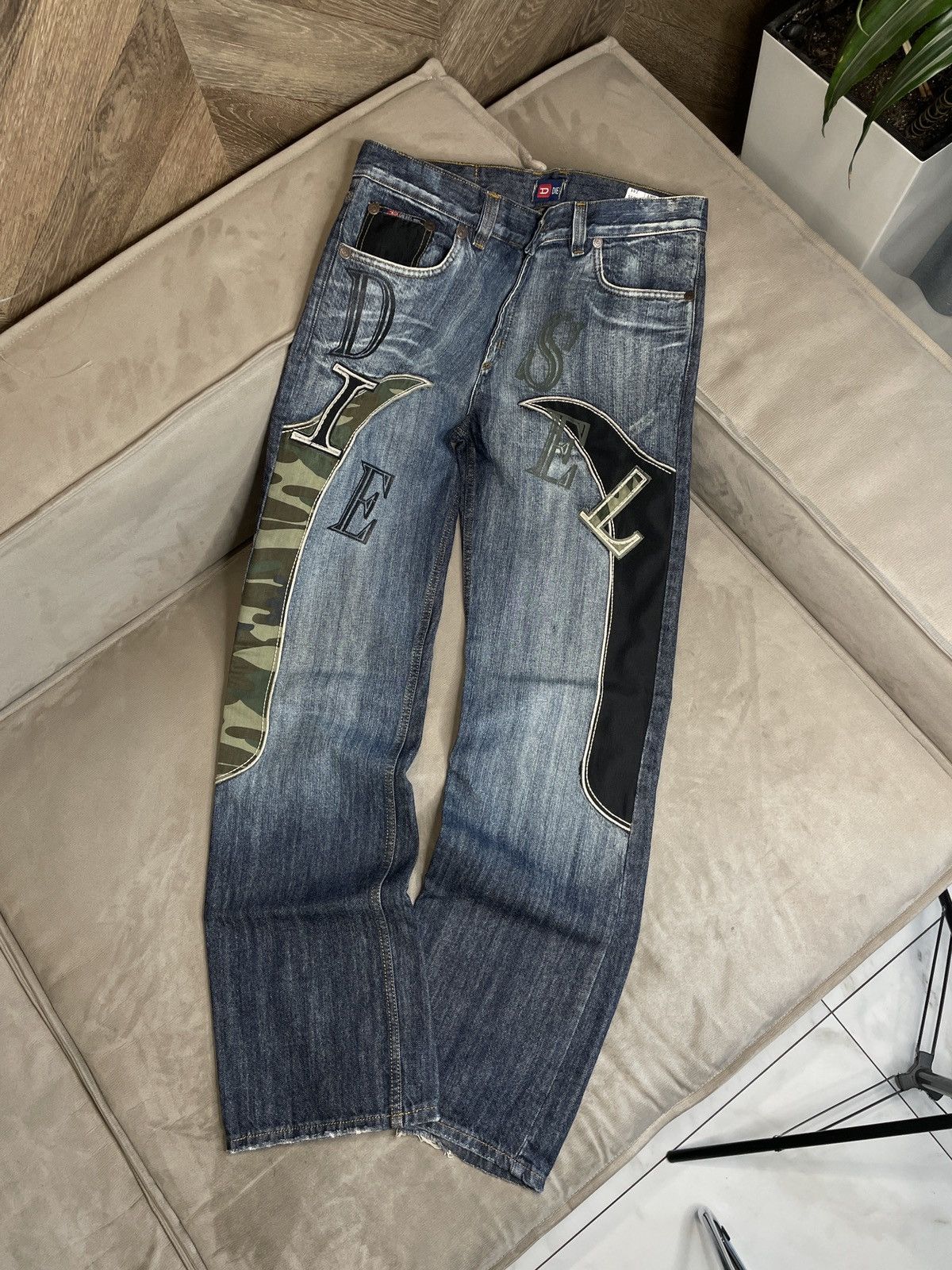 Diesel 🔥VERY RARE Vintage Diesel Camo Big Logo Denim Jeans🔥 | Grailed