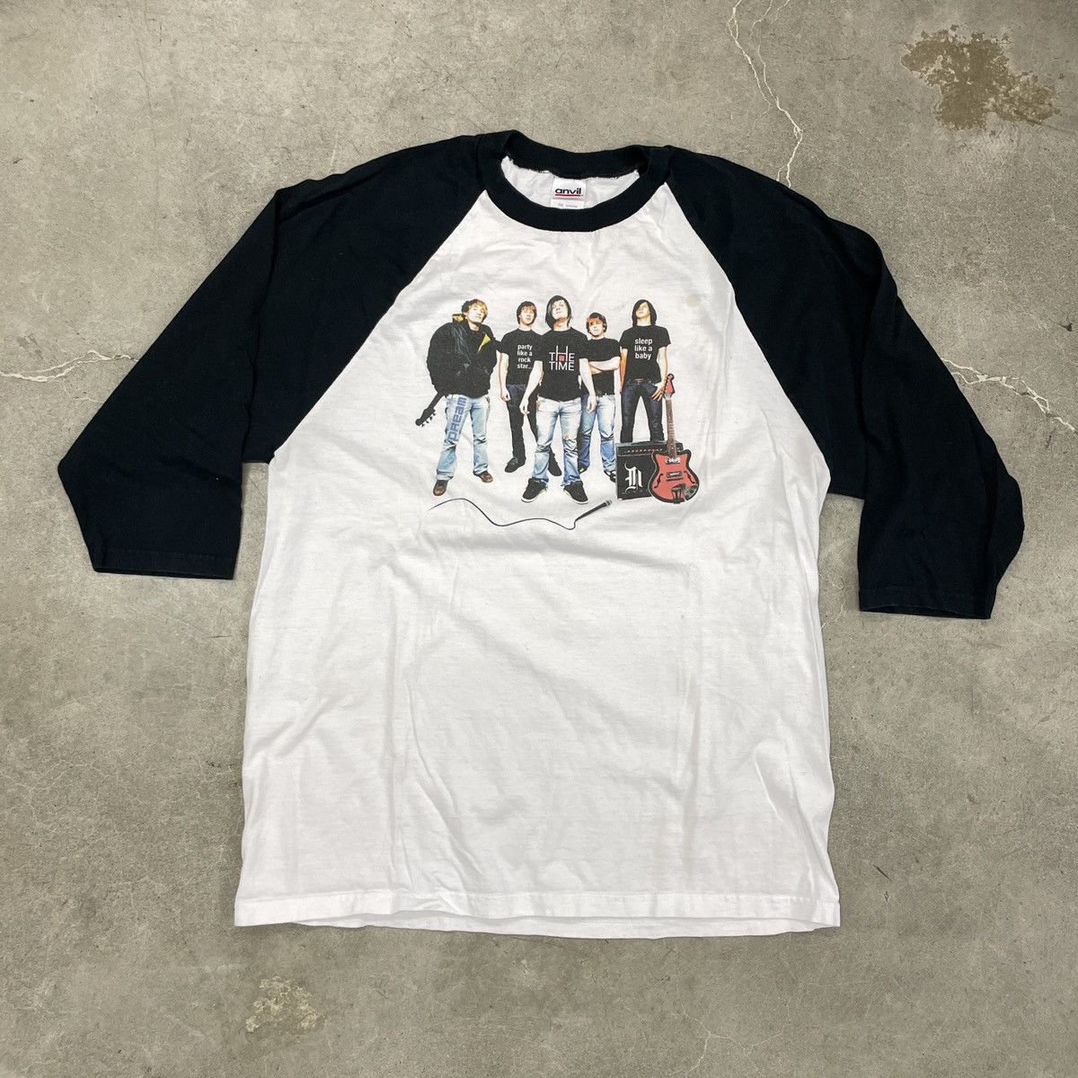 Band Tees × Streetwear × Vintage Y2k raglan band t shirt black white ...