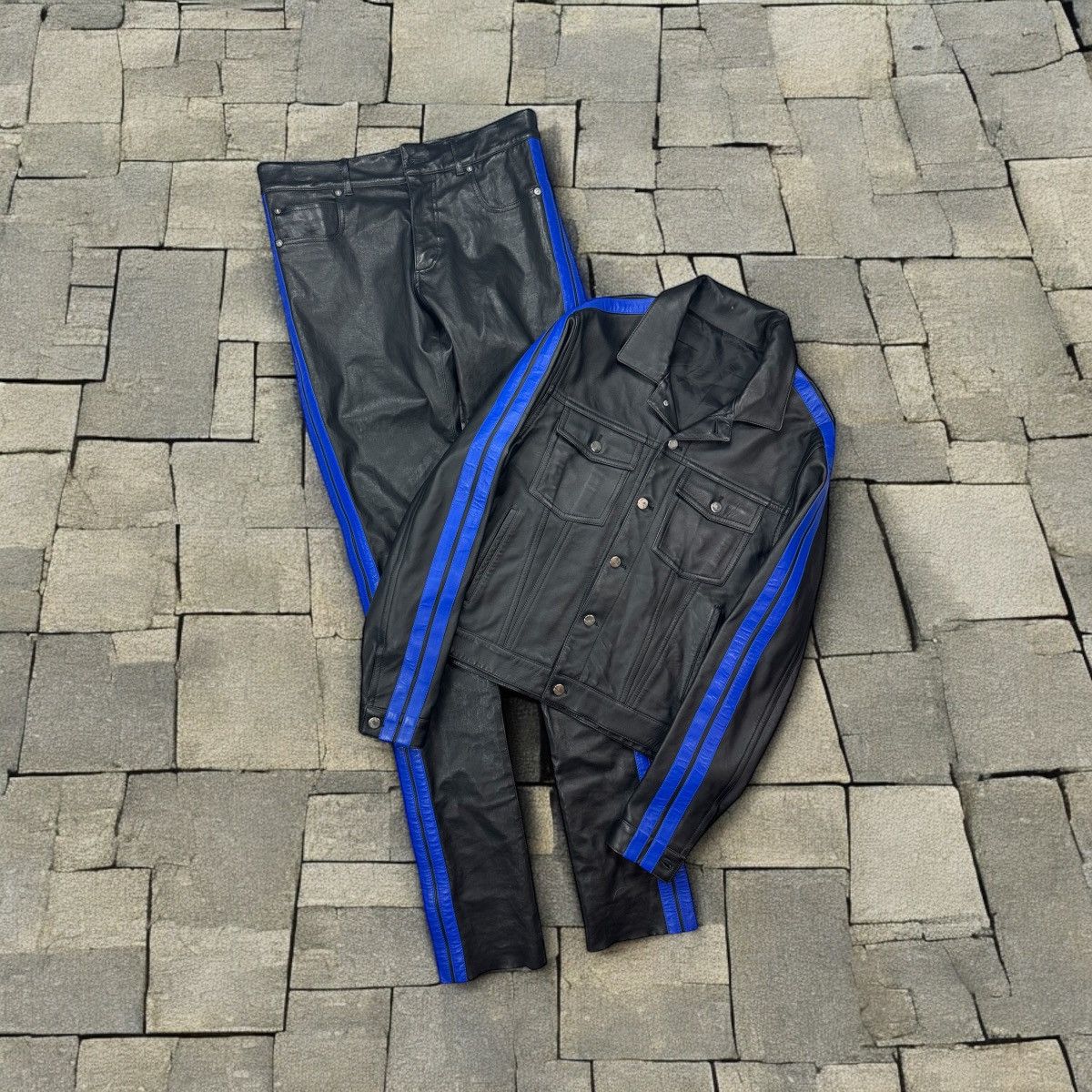 Vlone SS18 Vlone Striped Leather Runway Set | Grailed