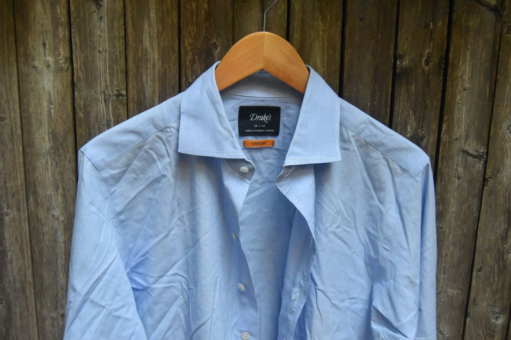 Drakes Drake's easyday light blue poplin button-down shirt | Grailed