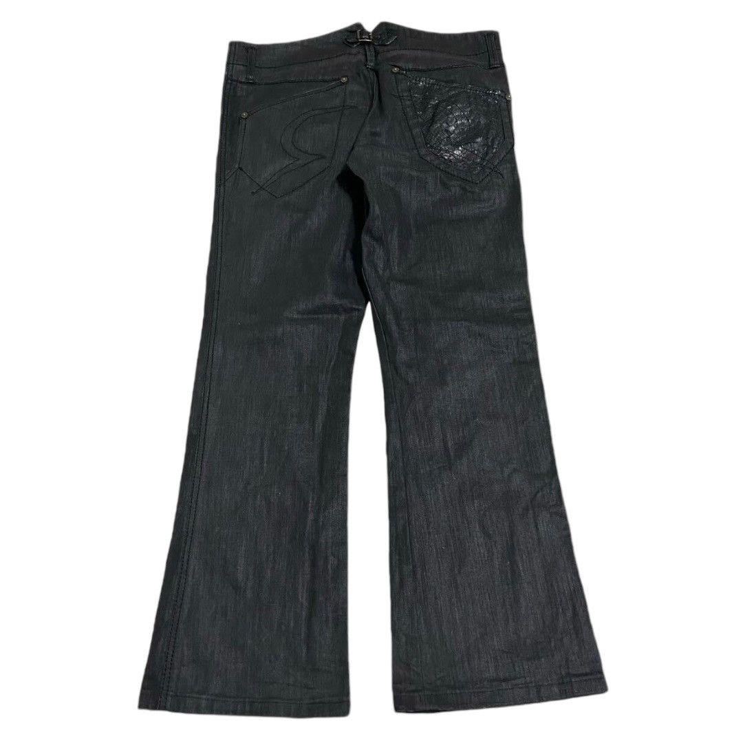 Obelisk Obelisk 2000’s flare denim with python leather | Grailed