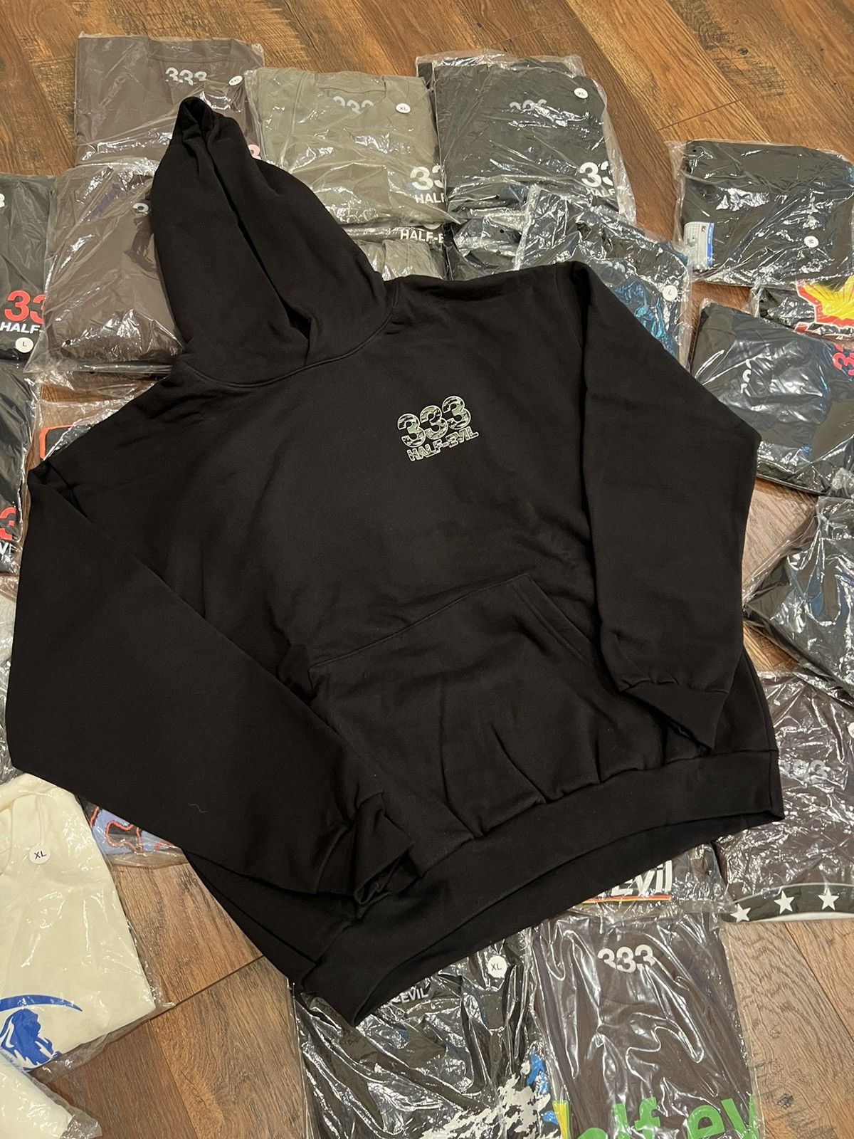 Half Evil Half evil 333 Camo Hoodie black | Grailed