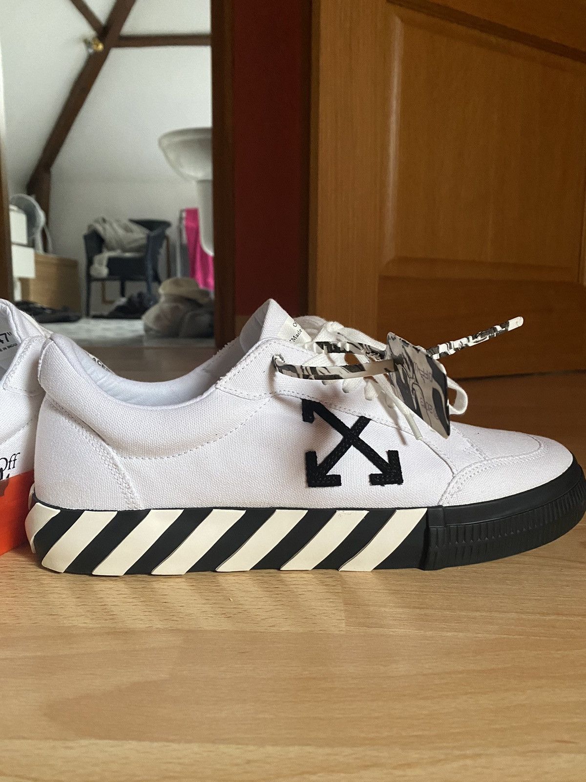 Off-White Low vulcanised canvas white black | Grailed