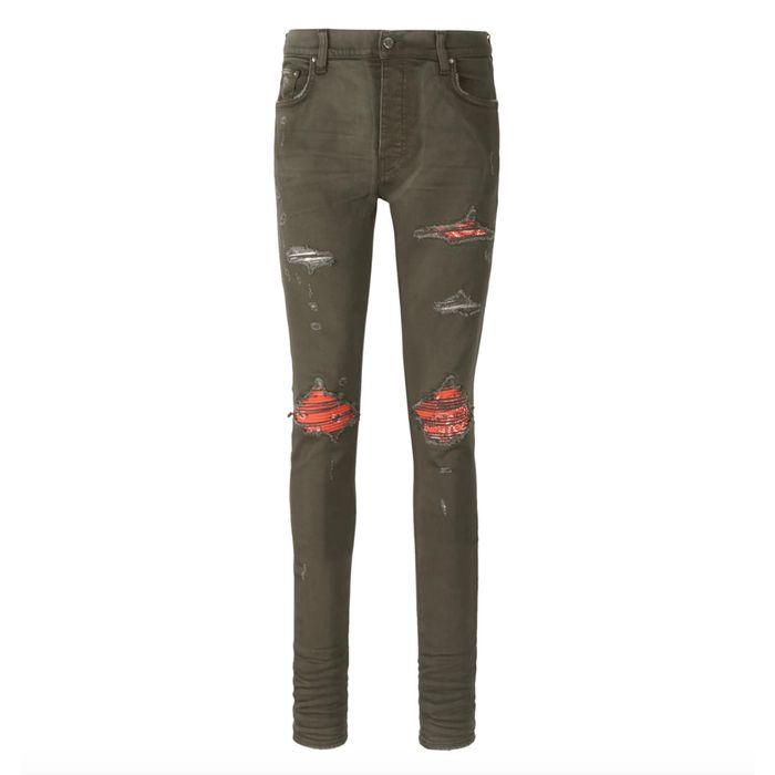 Amiri Amiri MX1 Bandana Patch Jeans Military Green | Grailed