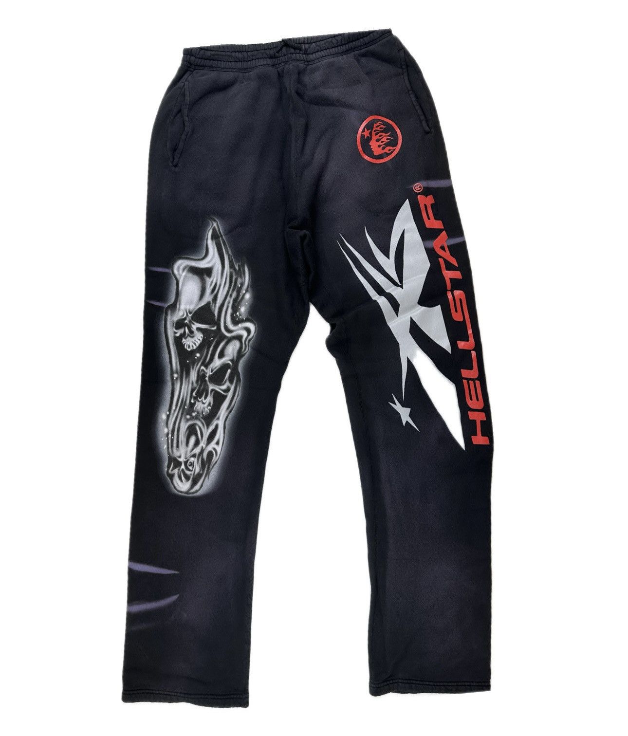 HELLSTAR Hellstar Airbrushed Skull Flare Sweatpants | Grailed
