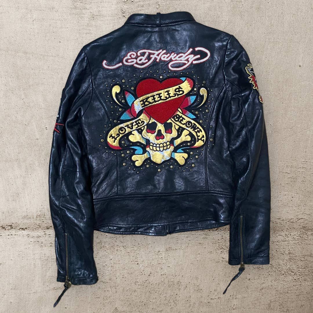 Avirex × Ed Hardy Ed Hardy For Avirex By Christian Audigier Leather 3382