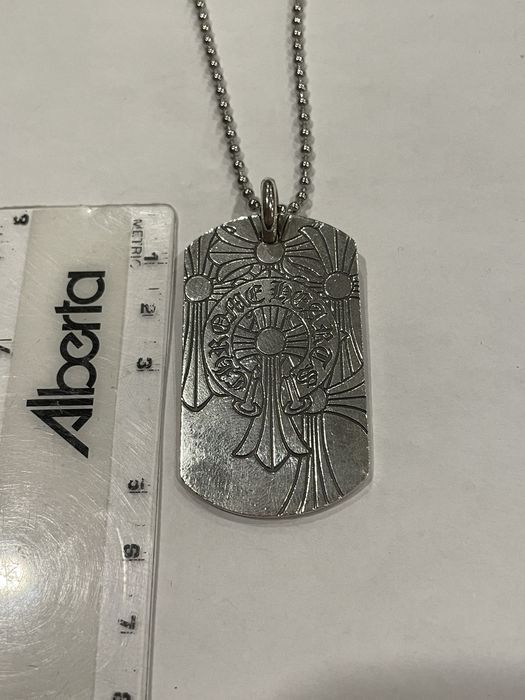 Chrome Hearts Chrome Hearts God Bless Cemetery Dog Tag Ball Chain ...
