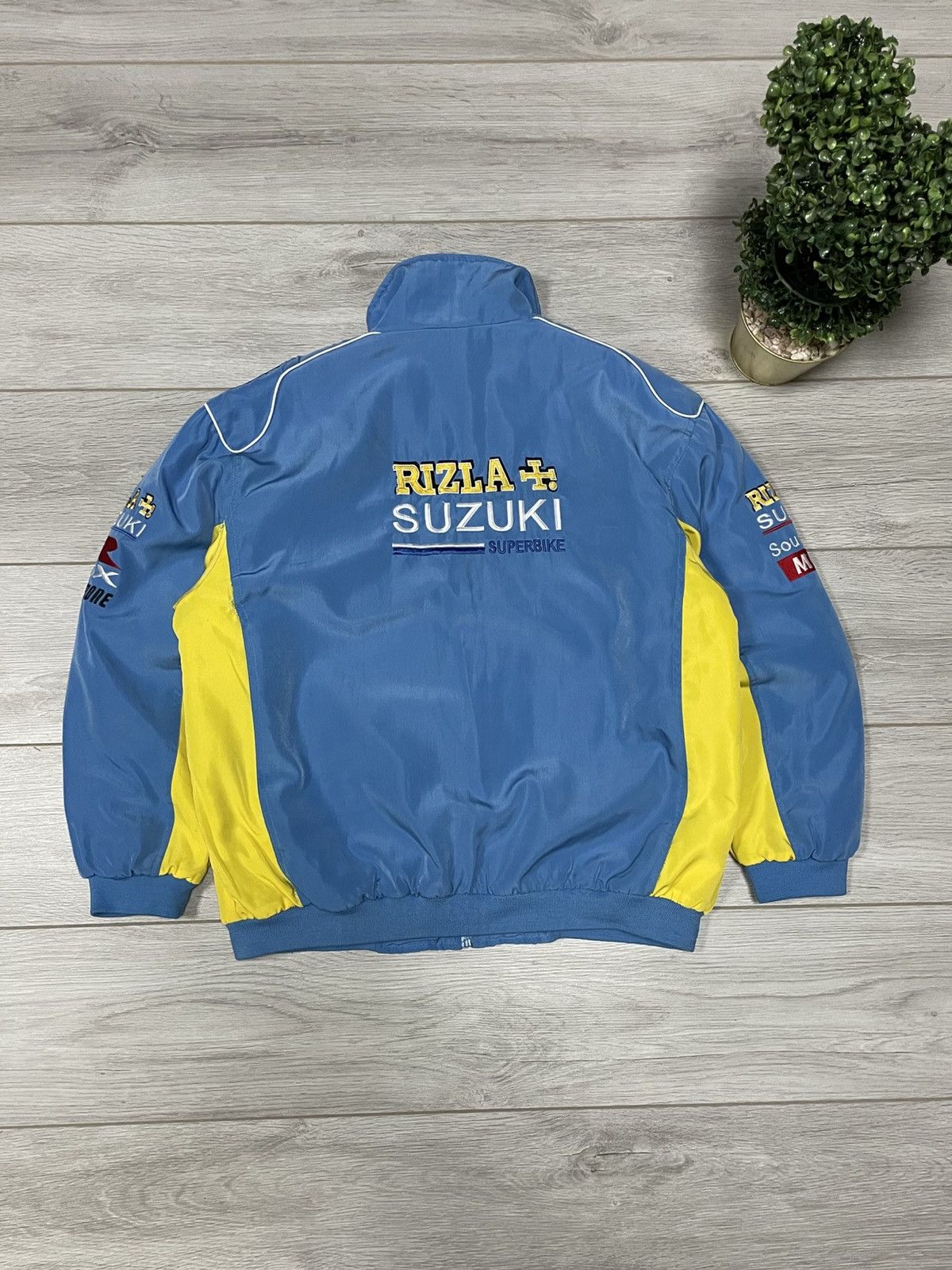 Vintage Suzuki Rizla + vintage bomber jacket big logo | Grailed