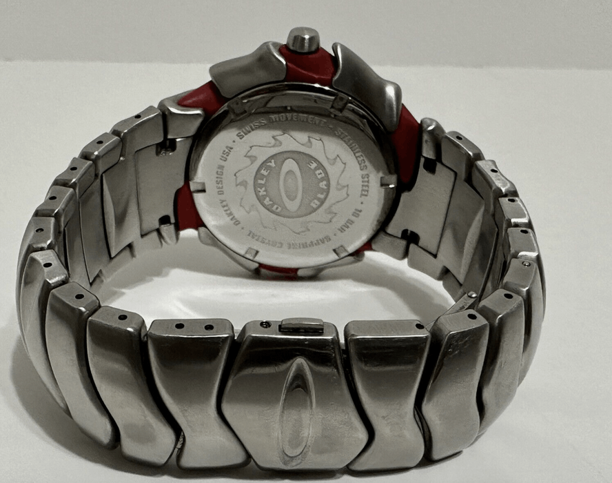 Oakley Oakley Blade II Watch w/ Red Dial Brushed Stainless Steel | Grailed